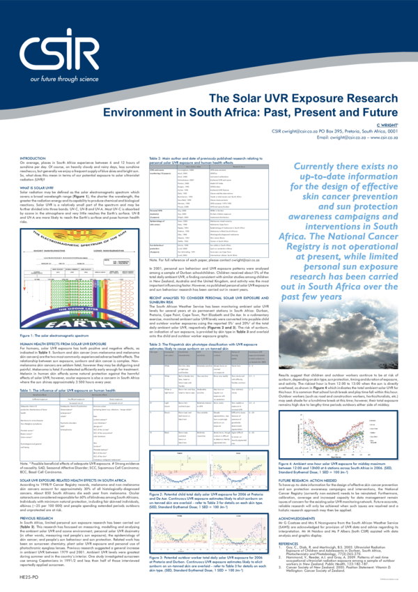 (PDF) Solar UVR exposure research environment in South Africa: Past ...