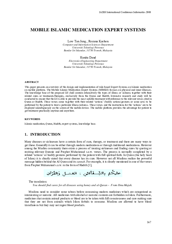 (PDF) Mobile islamic medication expert systems