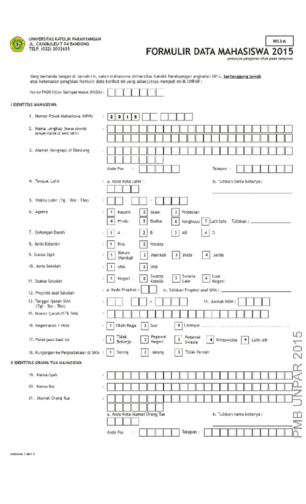 (PDF) Data Diri Mhs 2015