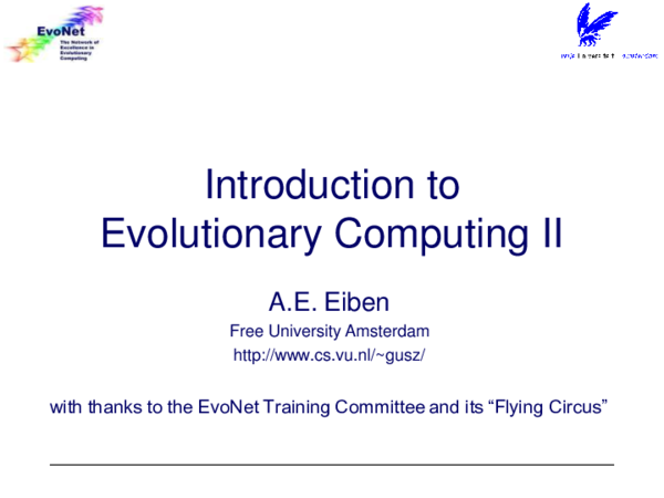 (PDF) Introduction to Evolutionary Computing