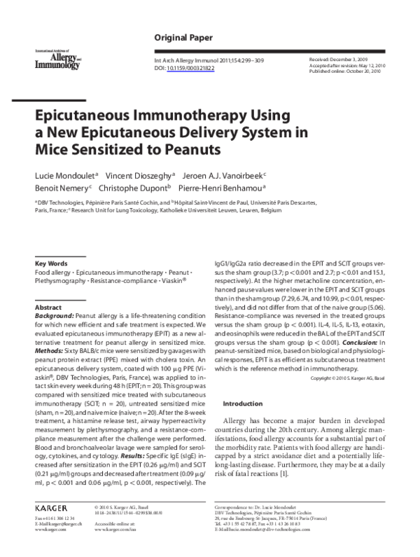 (PDF) Epicutaneous Immunotherapy Using a New Epicutaneous Delivery ...