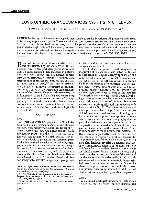 (PDF) Eosinophilic granulomatous cystitis in children