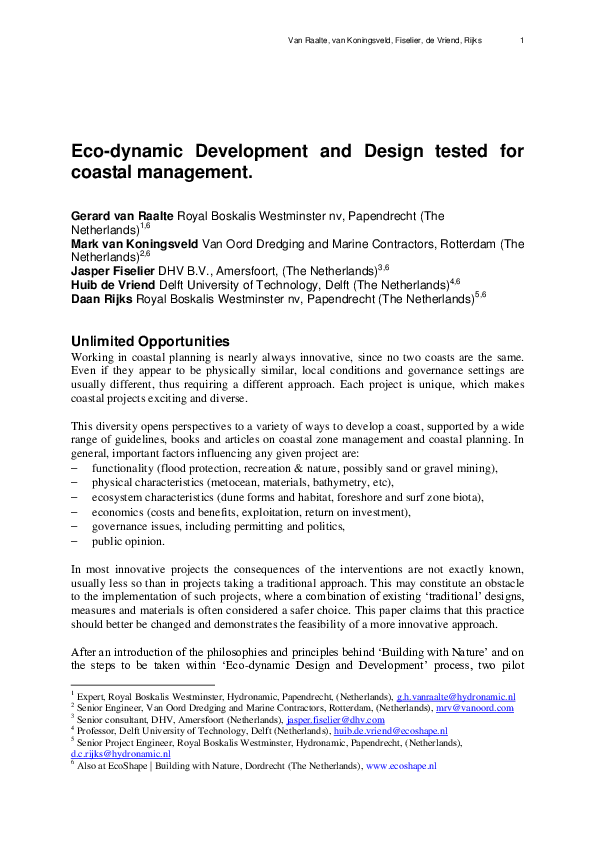 (PDF) Eco-dynamic development and design tested for coastal management ...