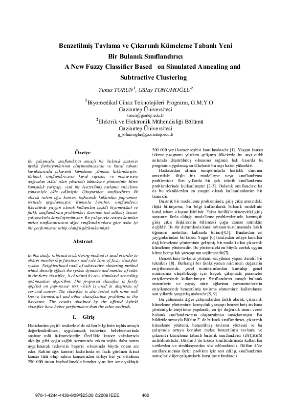 (PDF) A new fuzzy classifier based on simulated annealing and subtractive clustering