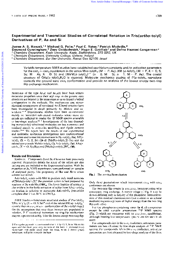 (PDF) Experimental and theoretical studies of correlated rotation in ...