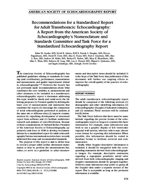 (PDF) Recommendations for a standardized report for adult transthoracic ...