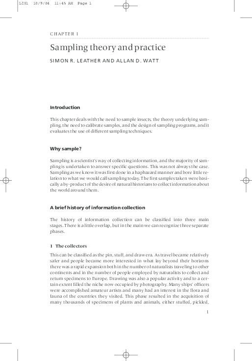 (PDF) Sampling Theory and Practice