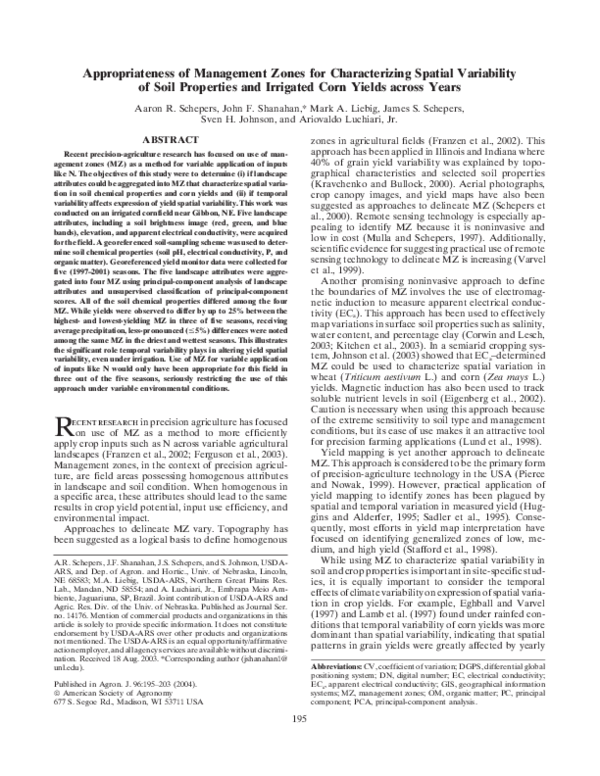 (PDF) Appropriateness of Management Zones for Characterizing Spatial Variability of Soil ...
