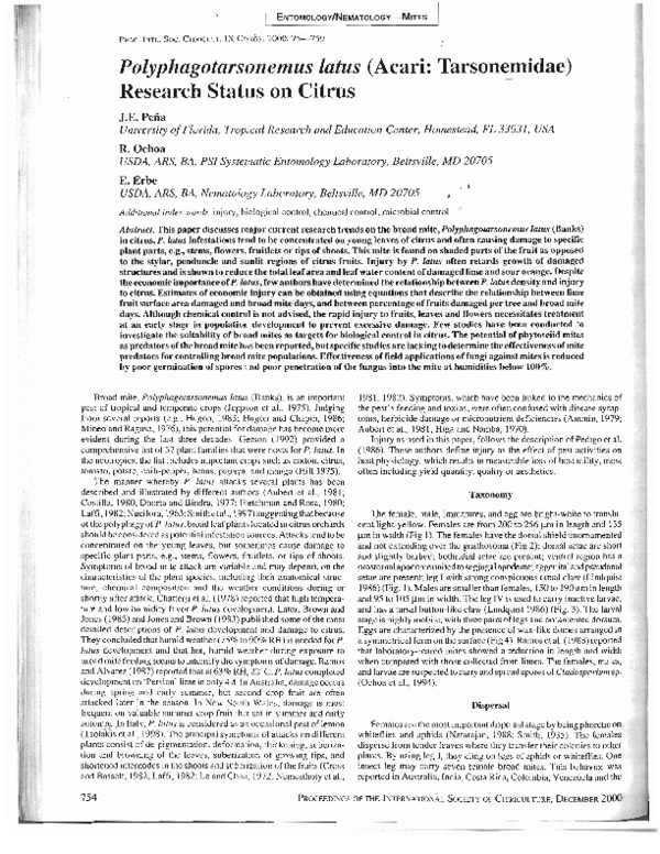 (PDF) Polyphagotarsonemus latus (Acari: Tarsonemidae) research status ...