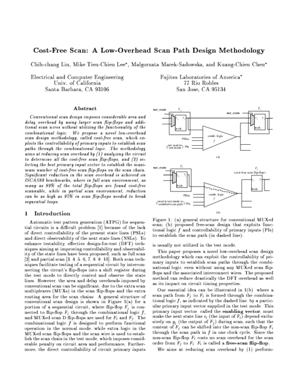 (PDF) Cost-free scan: a low-overhead scan path design methodology