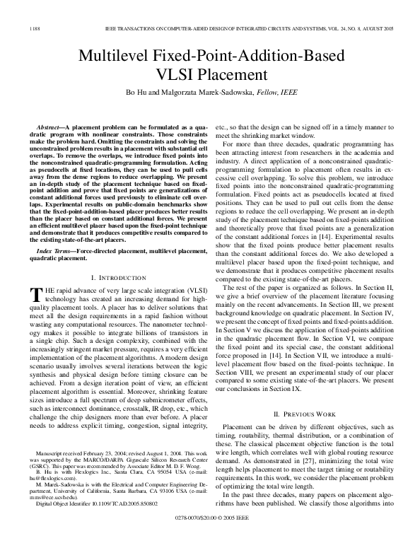 (PDF) Multilevel fixed-point-addition-based VLSI placement