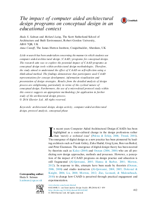 (PDF) The impact of computer aided architectural design programs on conceptual design in an ...