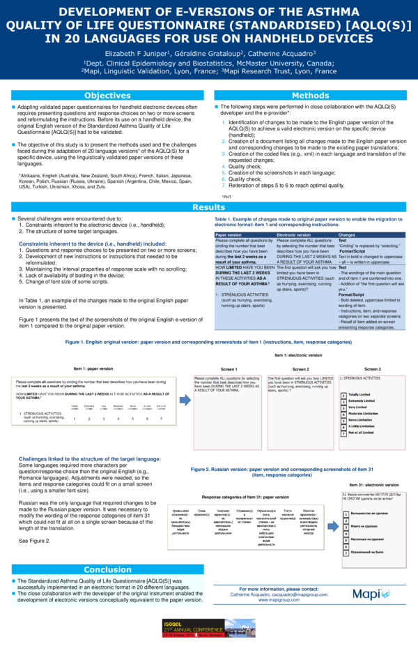 (PDF) (3037) Development of E-Versions of the asthma quality of life ...