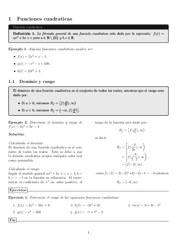 (PDF) Funcion cuadratica