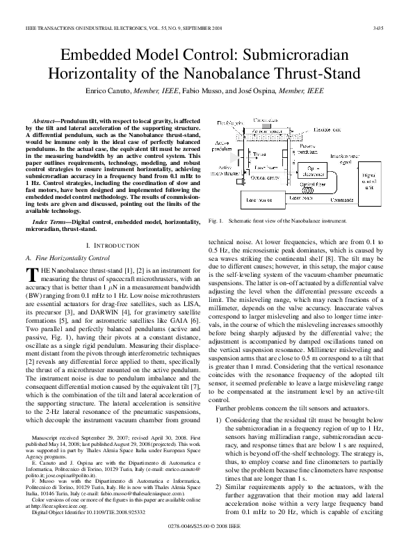 (PDF) Embedded model control: sub-microradian horizontality of the ...