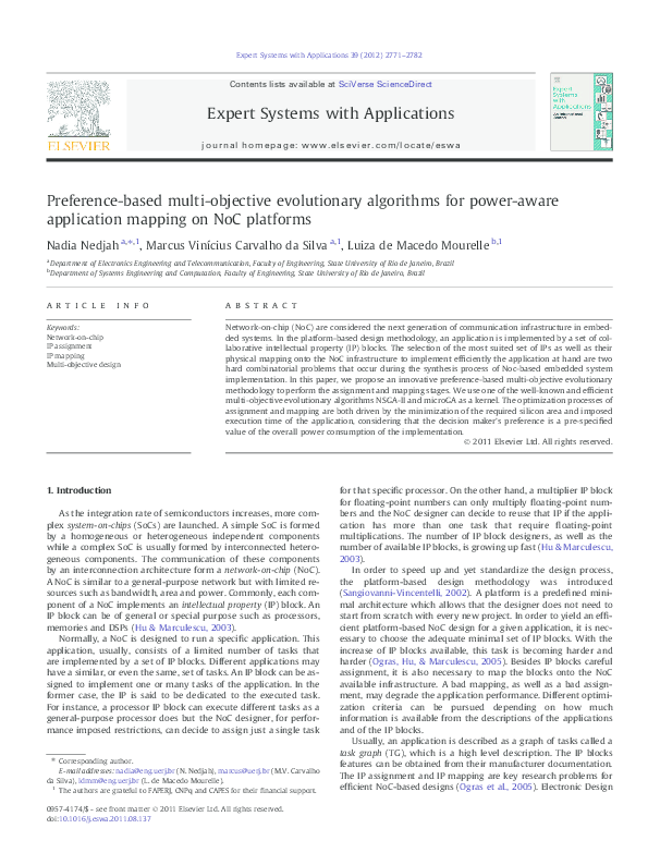 (PDF) Preference-based multi-objective evolutionary algorithms for power-aware application ...
