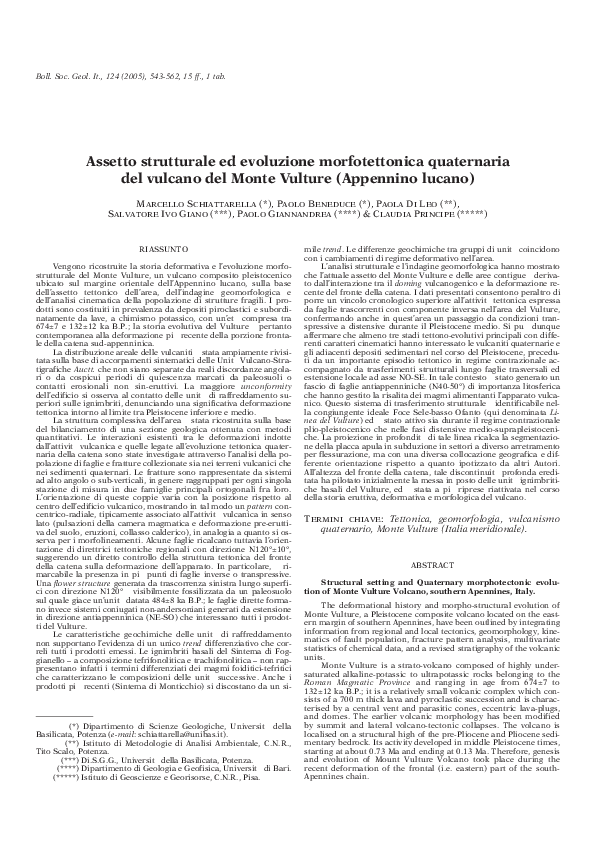 (PDF) Assetto strutturale ed evoluzione morfotettonica quaternaria del ...