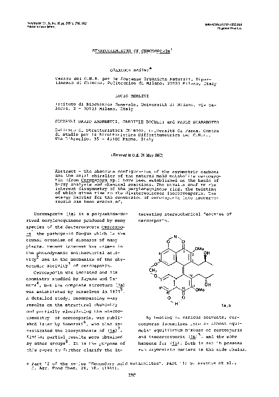 (PDF) Stereochemistry of cercosporin