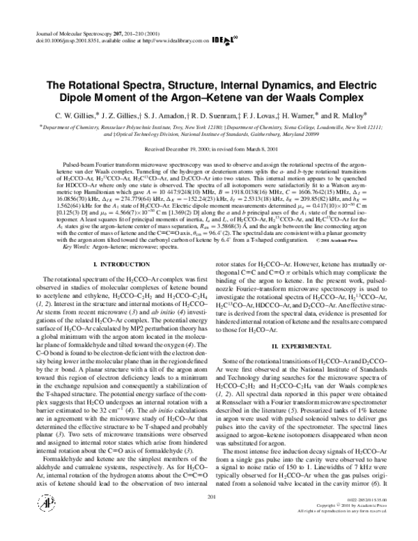 (PDF) The Rotational Spectra, Structure, Internal Dynamics, and ...