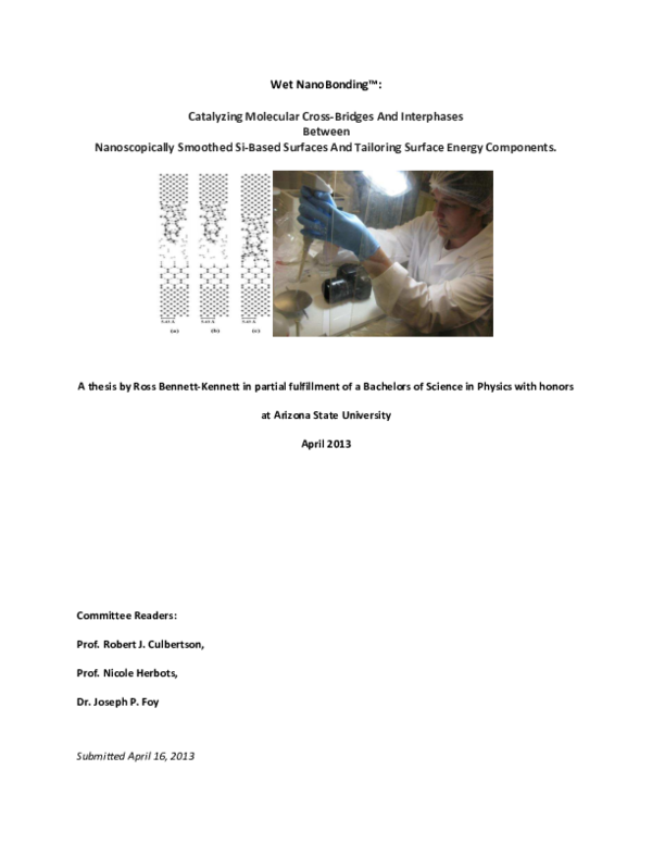 (PDF) Ross Bennett-Kennett Physics Honor Thesis on Wet NanoBonding™