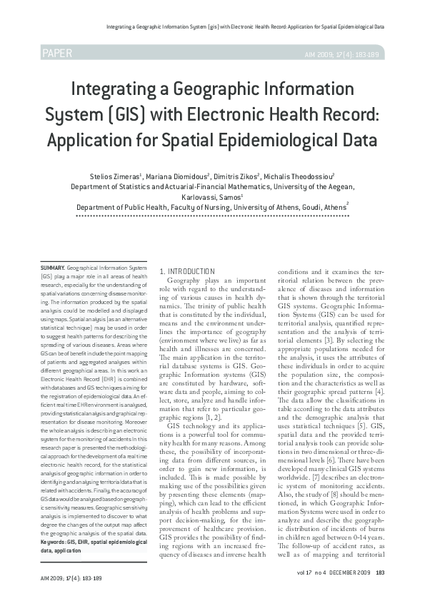 (PDF) Integrating a Geographic Information System (GIS) with Electronic ...