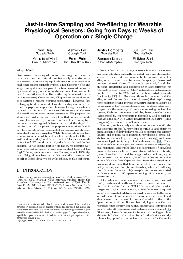 (PDF) Enhancing Wearable Sensors With Just-in-Time Sampling Techniques