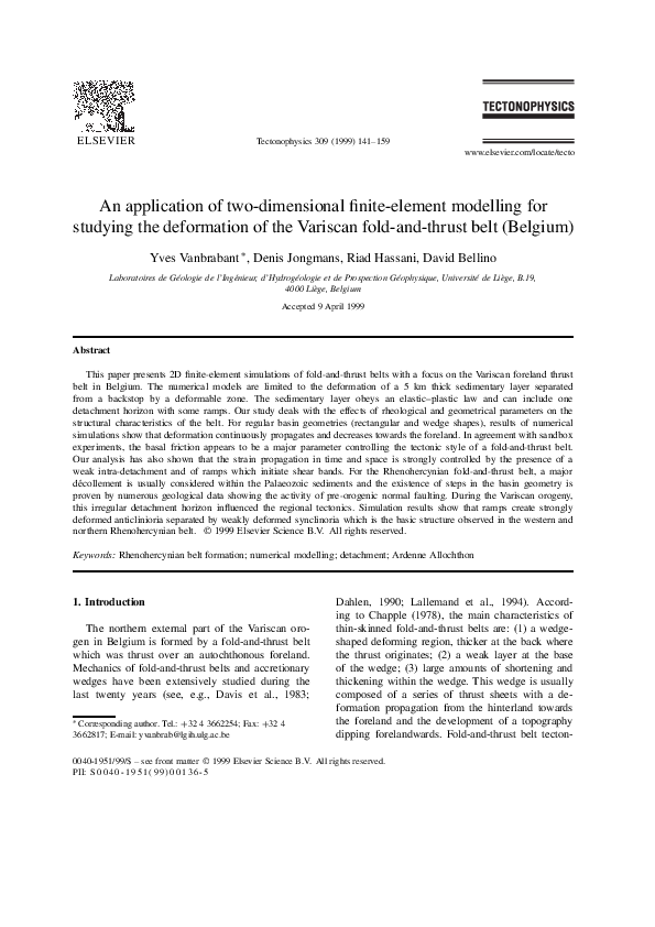 (PDF) An application of two-dimensional finite-element modelling for studying the deformation of ...