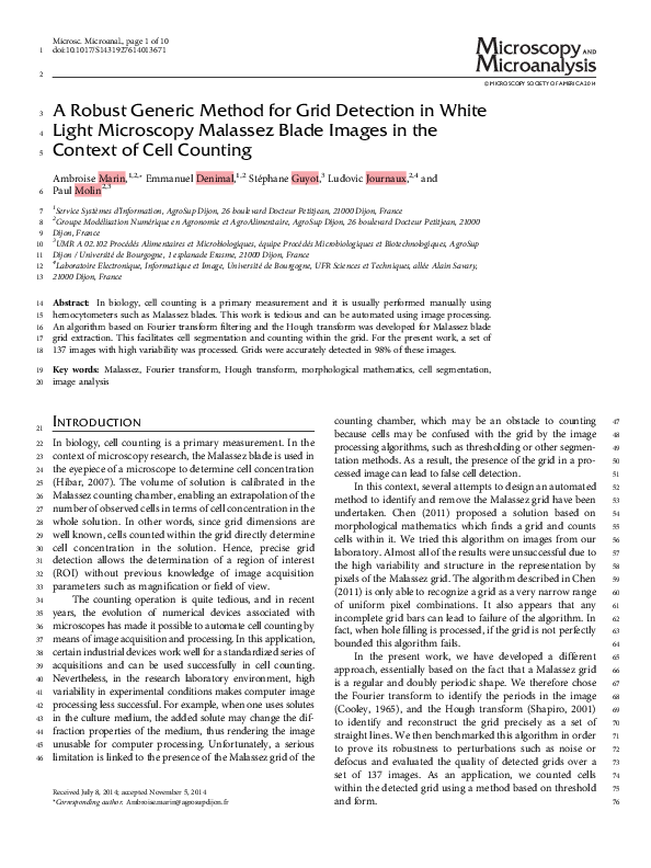 (PDF) A Robust Generic Method for Grid Detection in White Light ...