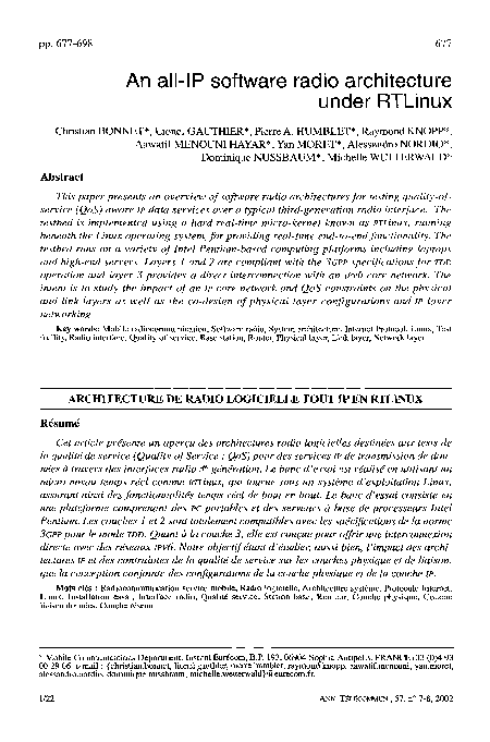 (PDF) An all-IP software radio architecture under RTLinux