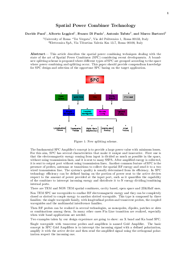 (PDF) Spatial Power Combiner Technology