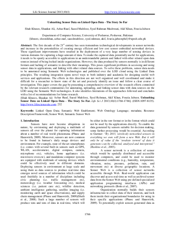 (PDF) Unleashing Sensor Data on Linked Open Data-The Story So Far