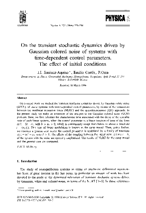 (PDF) On the transient stochastic dynamics driven by Gaussian colored noise of systems with time ...