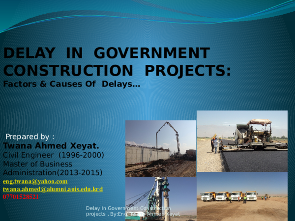 (PPT) Delay In Government Construction Project
