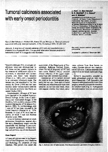 (PDF) Tumoral calcinosis associated with early onset periodontitis