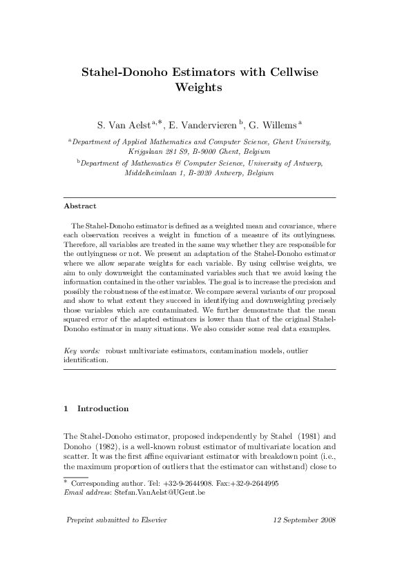 (PDF) Stahel-Donoho estimators with cellwise weights
