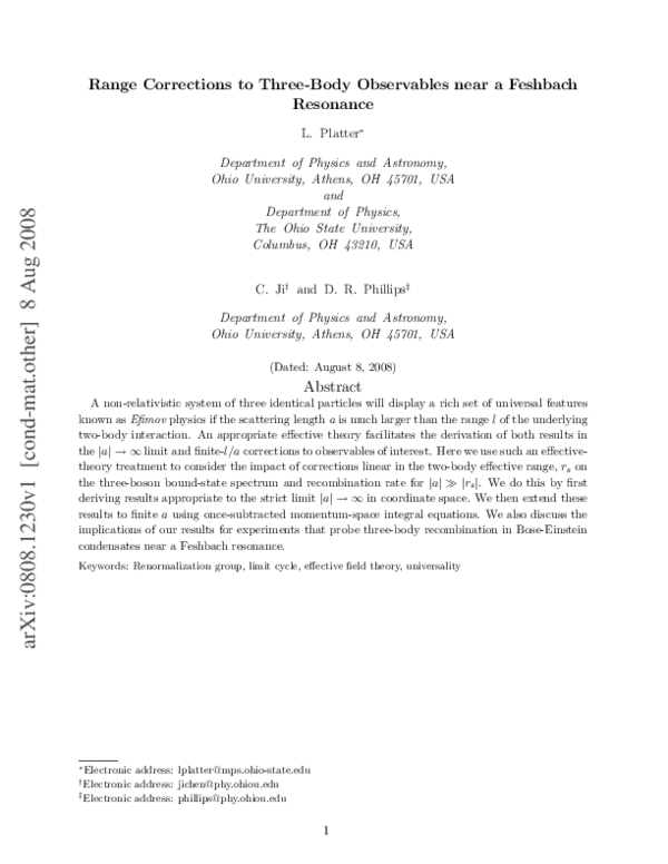 (PDF) Efimov states near a Feshbach resonance | H. Stoof - Academia.edu