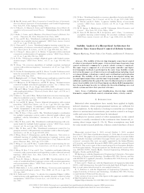 (PDF) Stability Analysis of a Hierarchical Architecture for Discrete-Time Sensor-Based Control ...