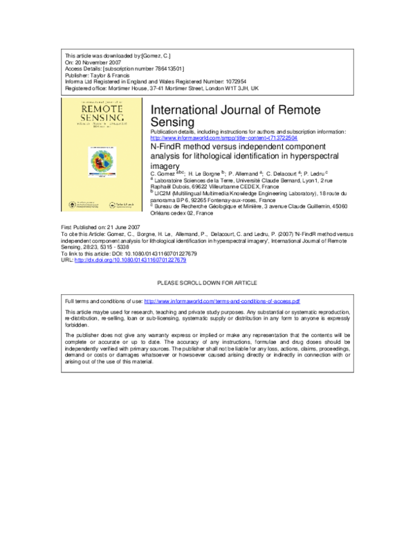 (PDF) N‐FindR method versus independent component analysis for lithological identification in ...