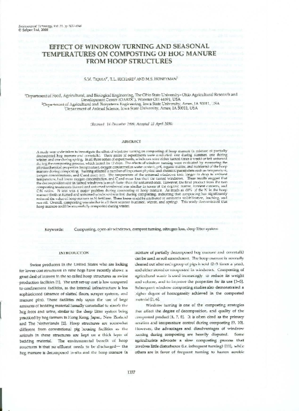 (PDF) EFFECT OF WINDROW TURNING AND SEASONAL TEMPERATURES ON COMPO ...