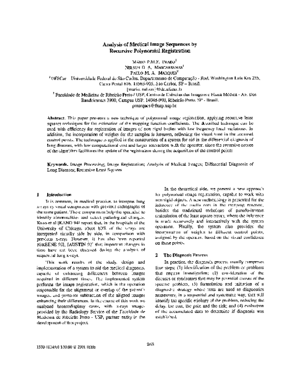 (PDF) Analysis of medical image sequences by recursive polynomial registration