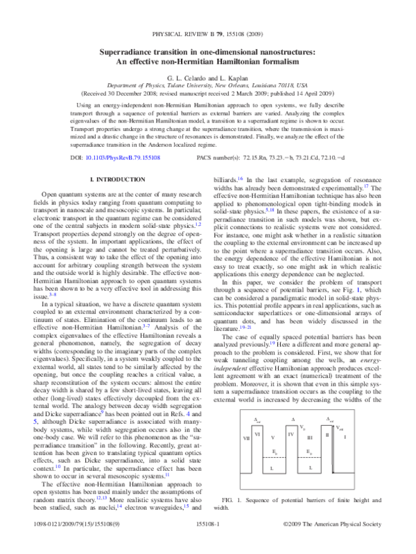 (PDF) Superradiance transition in one-dimensional nanostructures: An ...