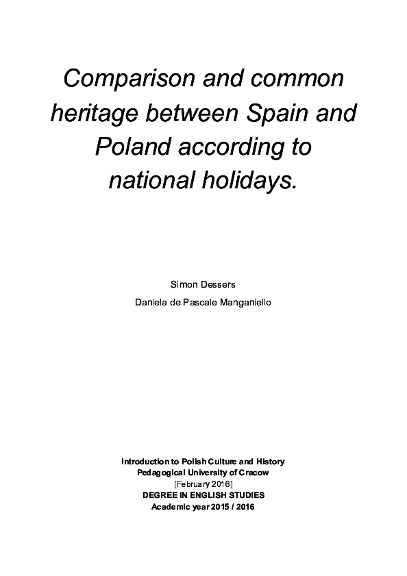 Comparison and common heritage between Spain and Poland according to ...