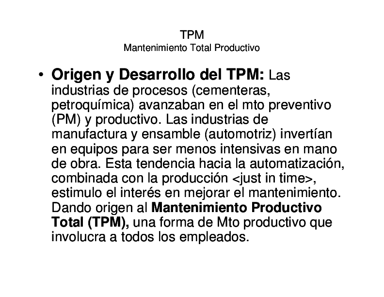 (PDF) TPM Mantenimiento Total Productivo