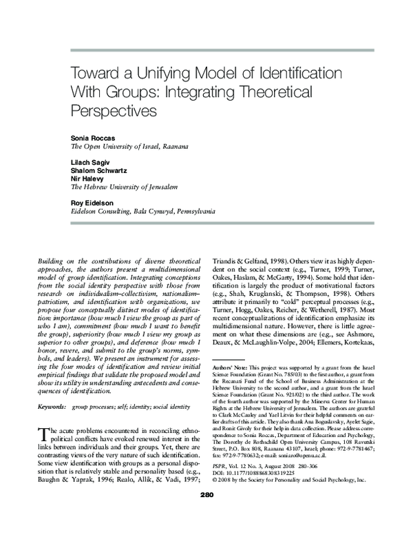 (PDF) Toward a Unifying Model of Identification With Groups ...