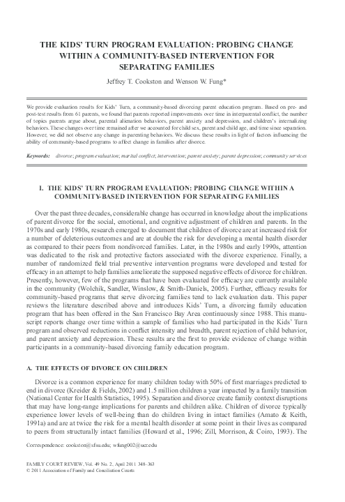 (PDF) THE KIDS' TURN PROGRAM EVALUATION: PROBING CHANGE WITHIN A ...