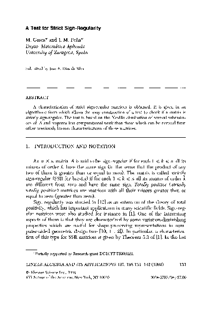 (PDF) A test for strict sign-regularity