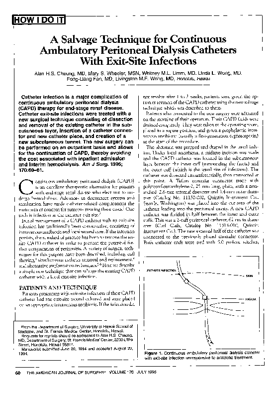 (PDF) A salvage technique for continuous ambulatory peritoneal dialysis ...