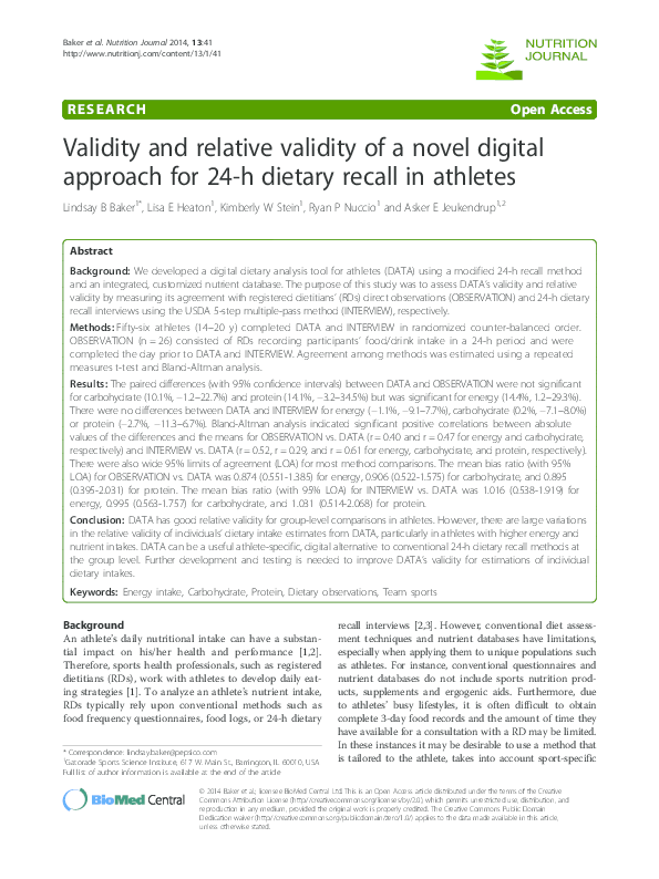 (PDF) Validity and relative validity of a novel digital approach for 24 ...