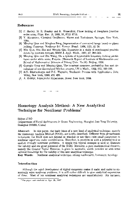 (PDF) Homotopy analysis method: A new analytical technique for ...