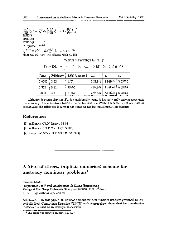 (PDF) A kind of direct, implicit numerical scheme for unsteady nonlinear problems